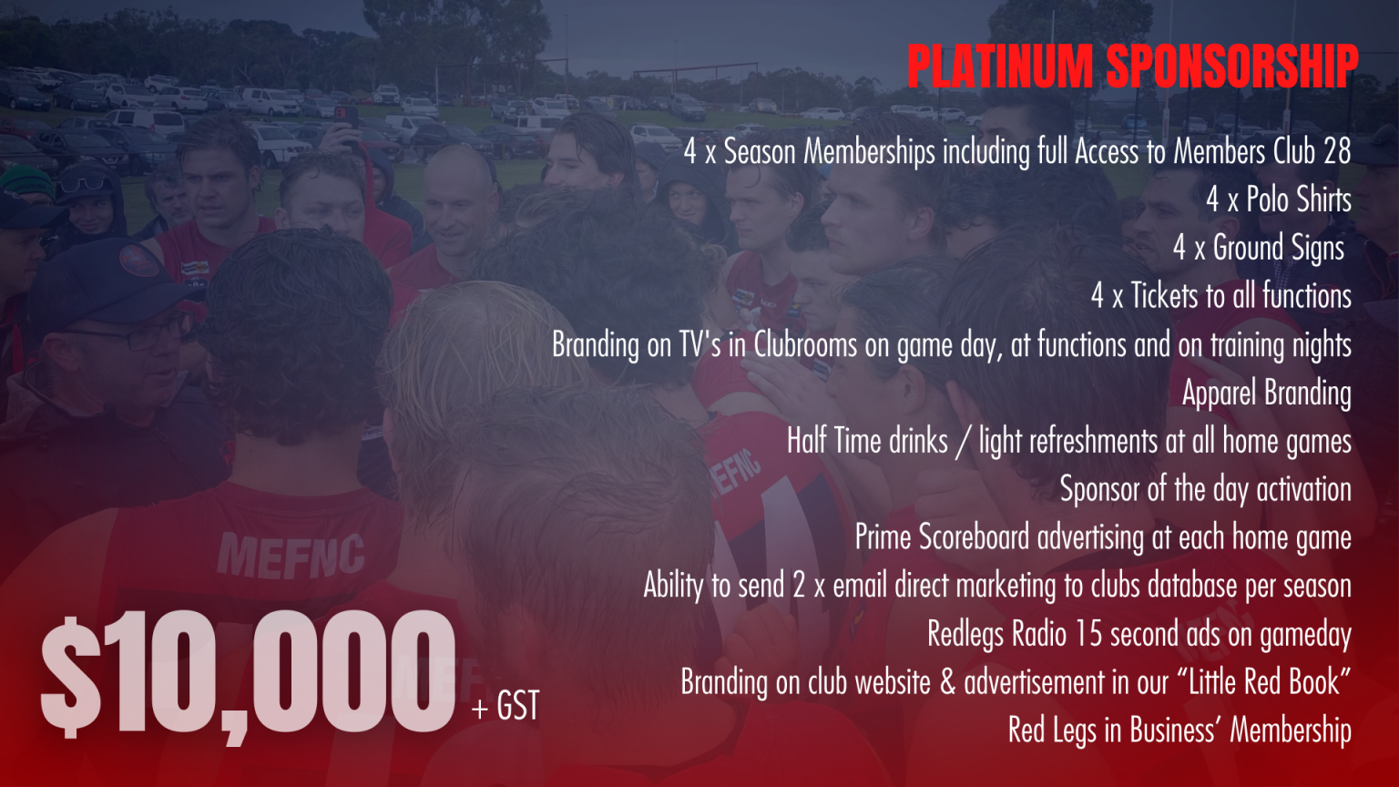 CLUB SPONSORSHIP PACKAGES - Mt Eliza Football Club
